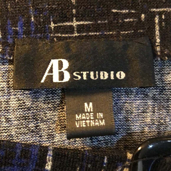 AB Studio | Tops | Sz M Ab Studio Black Blue And White | Poshmark